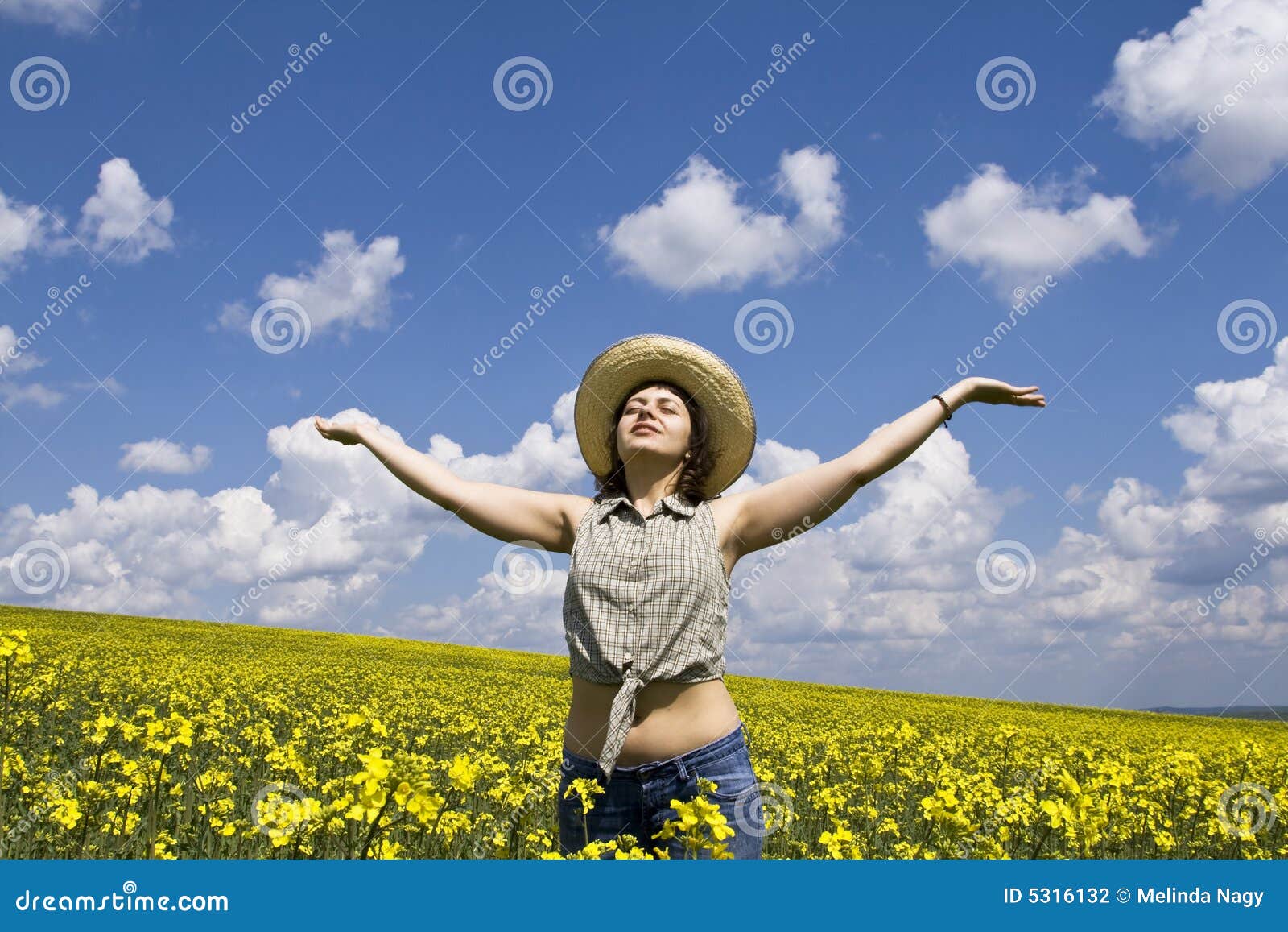 Girl enjoying spring stock photo. Image of beautiful, flowers - 5316132