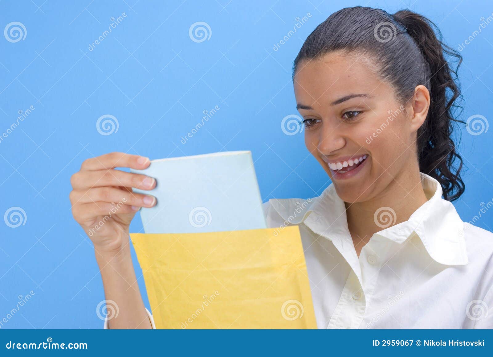Girl with envelope stock image. Image of paper, legal - 2959067
