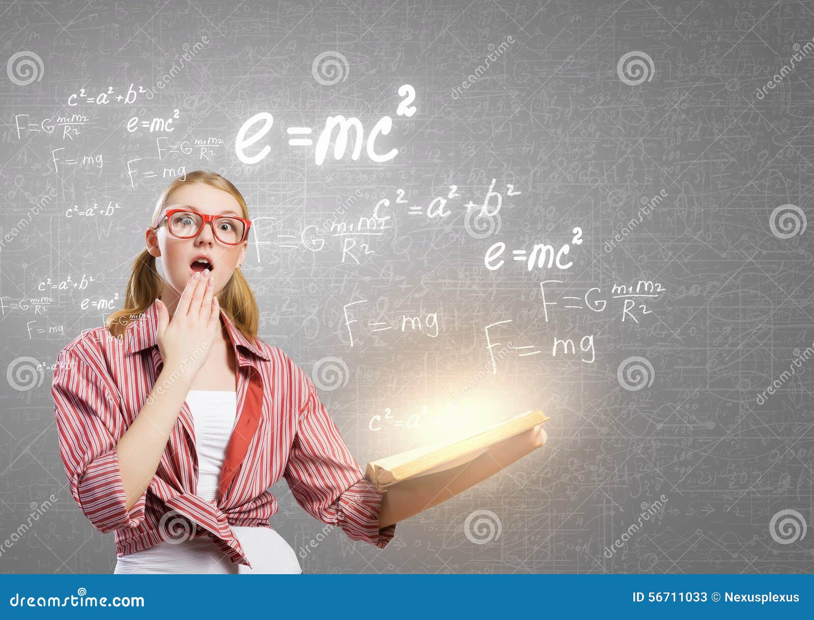 Girl excited with book stock image. Image of book, reading - 56711033