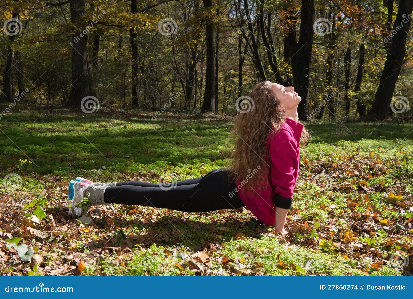 Girl exercise stock photo. Image of cold, nature, girl - 27860274