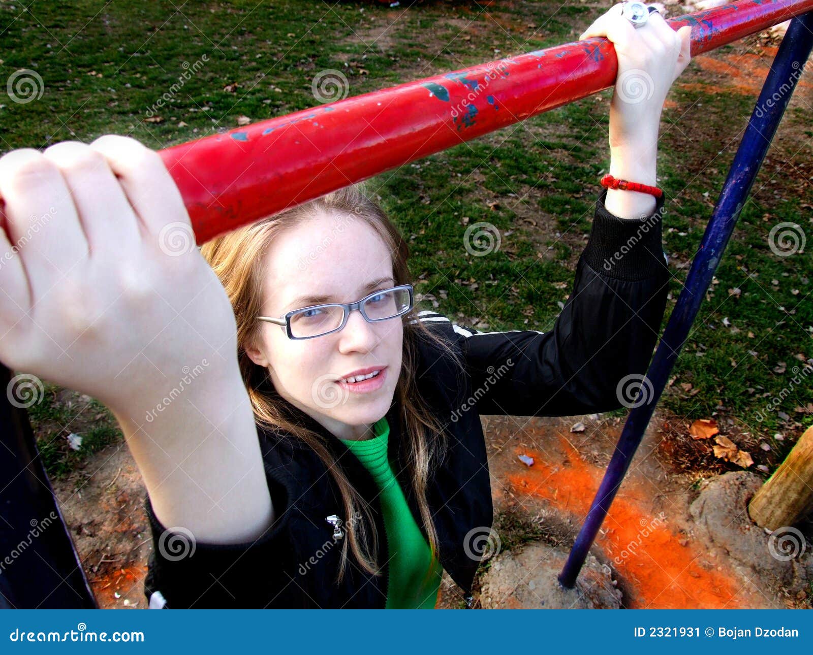 Girl Exercising stock image. Image of female, pulling - 2321931