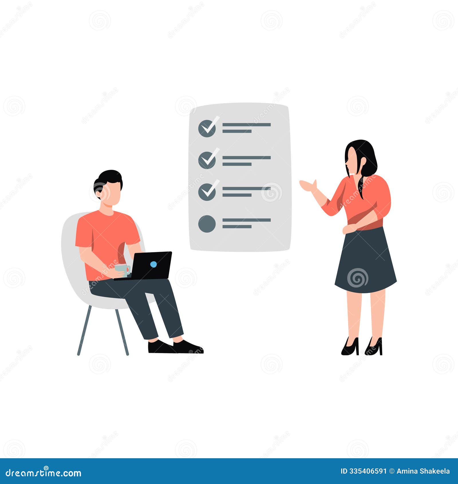 A Girl Explaining Checklist To Boy Royalty-Free Stock Photo ...