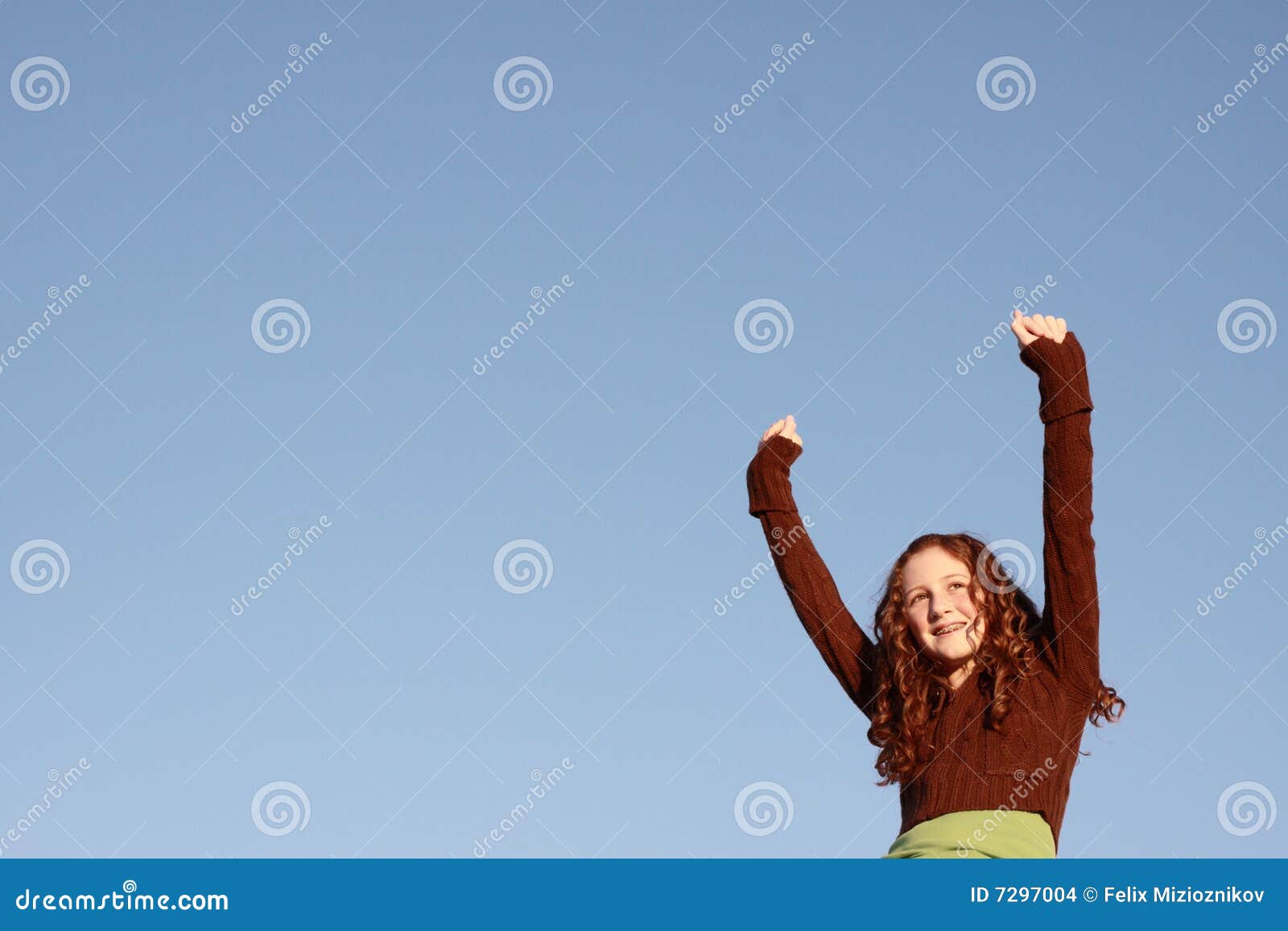 Girl expressing excitement stock photo. Image of copyspace - 7297004