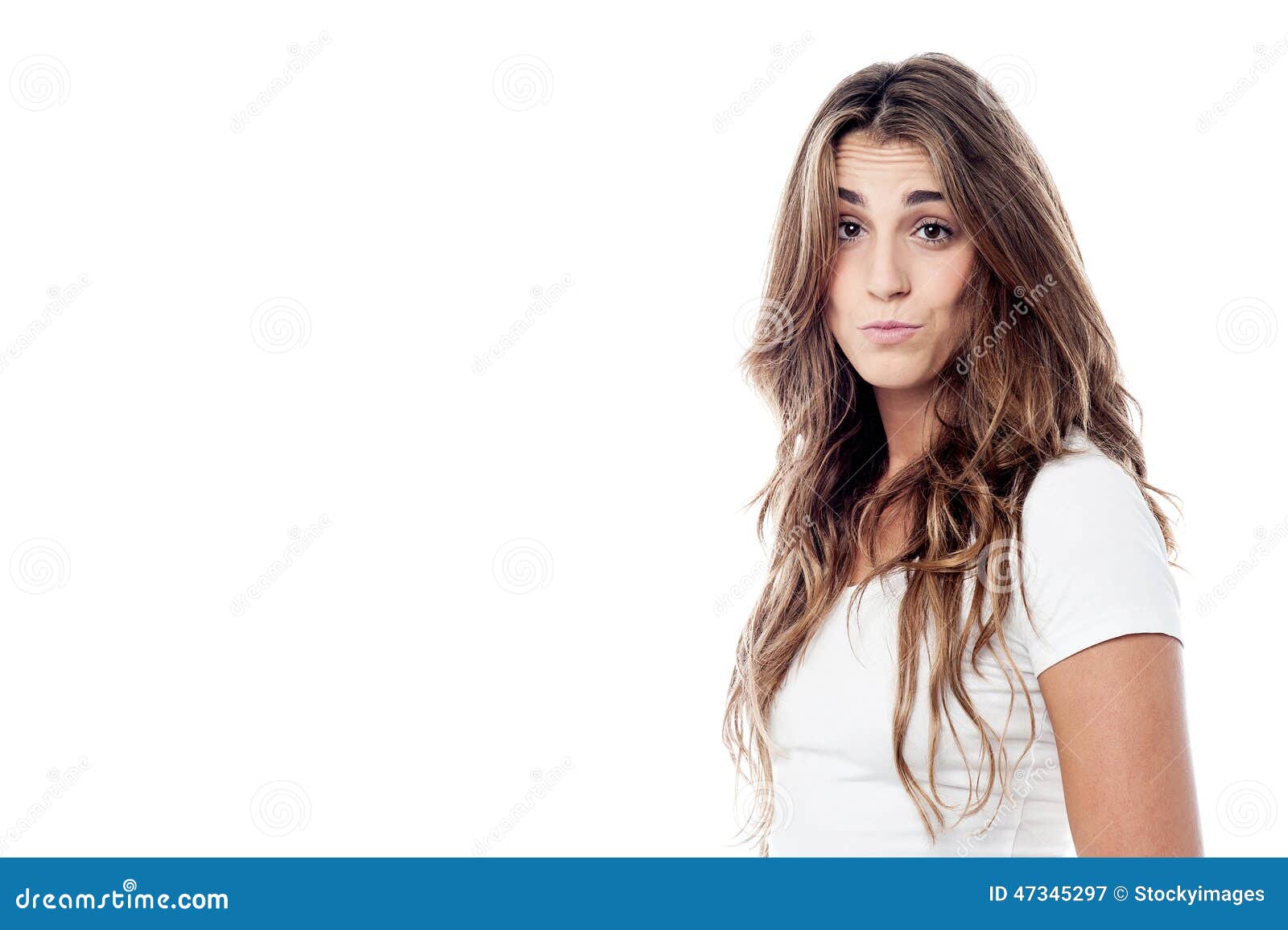 Girl Expressive with Pursed Lips Stock Image - Image of charming, girl ...