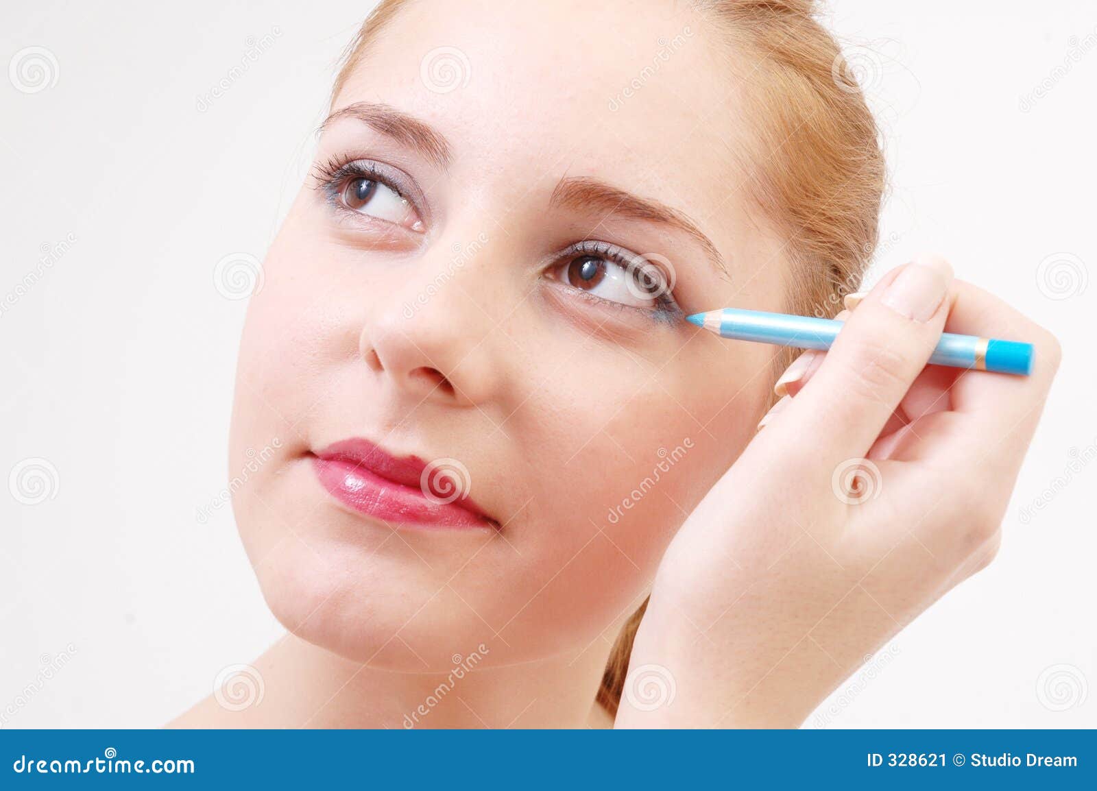Girl with eye-liner stock image. Image of brow, stick, beauty - 328621