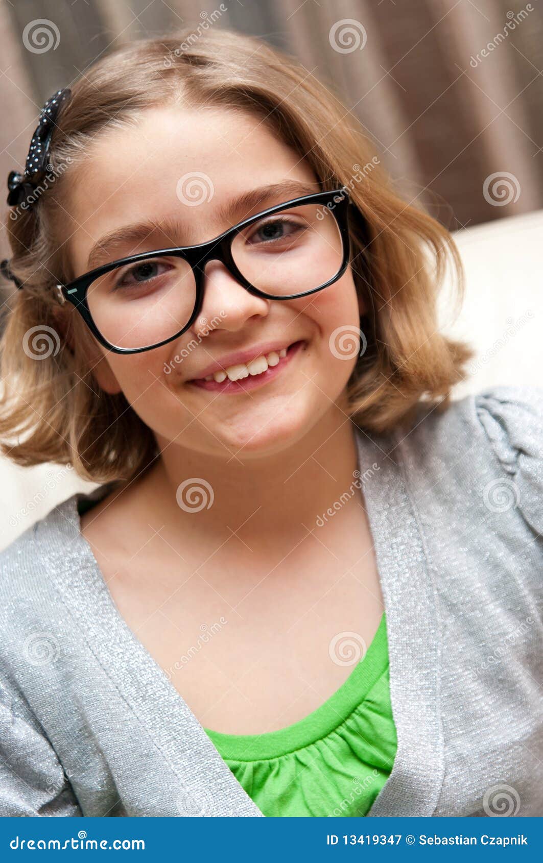Girl With Eyeglasses Stock Image Image Of Glasses Tooth 13419347