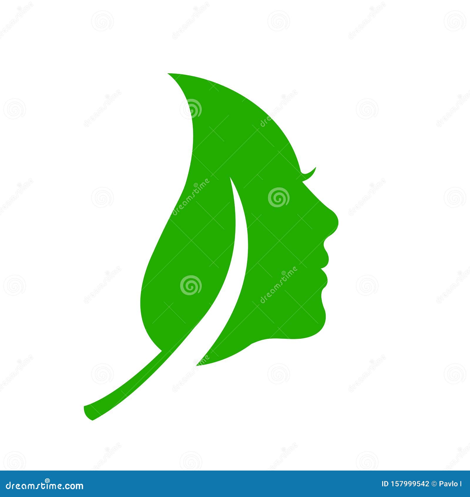 Girl Face Leaf Concept Icon - Vector Stock Illustration - Illustration ...