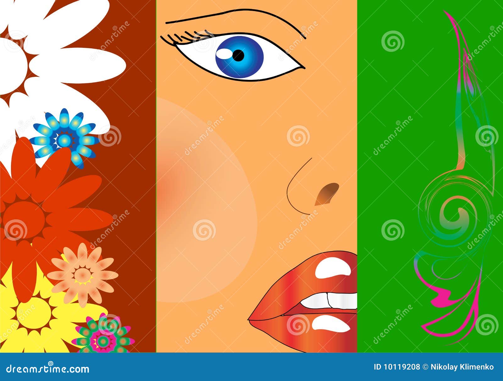 Girl face part stock vector. Illustration of decoration - 10119208