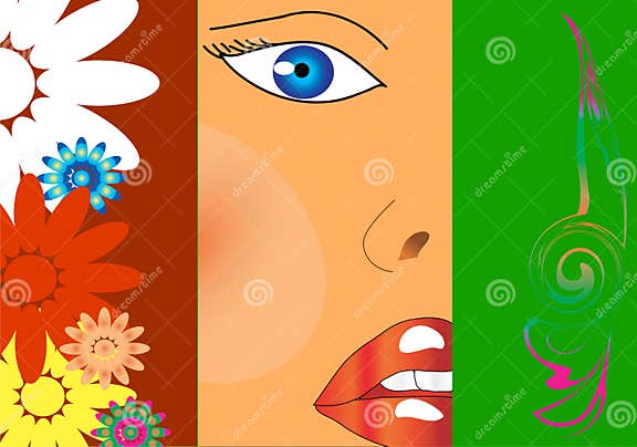 Girl face part stock vector. Illustration of decoration - 10119208
