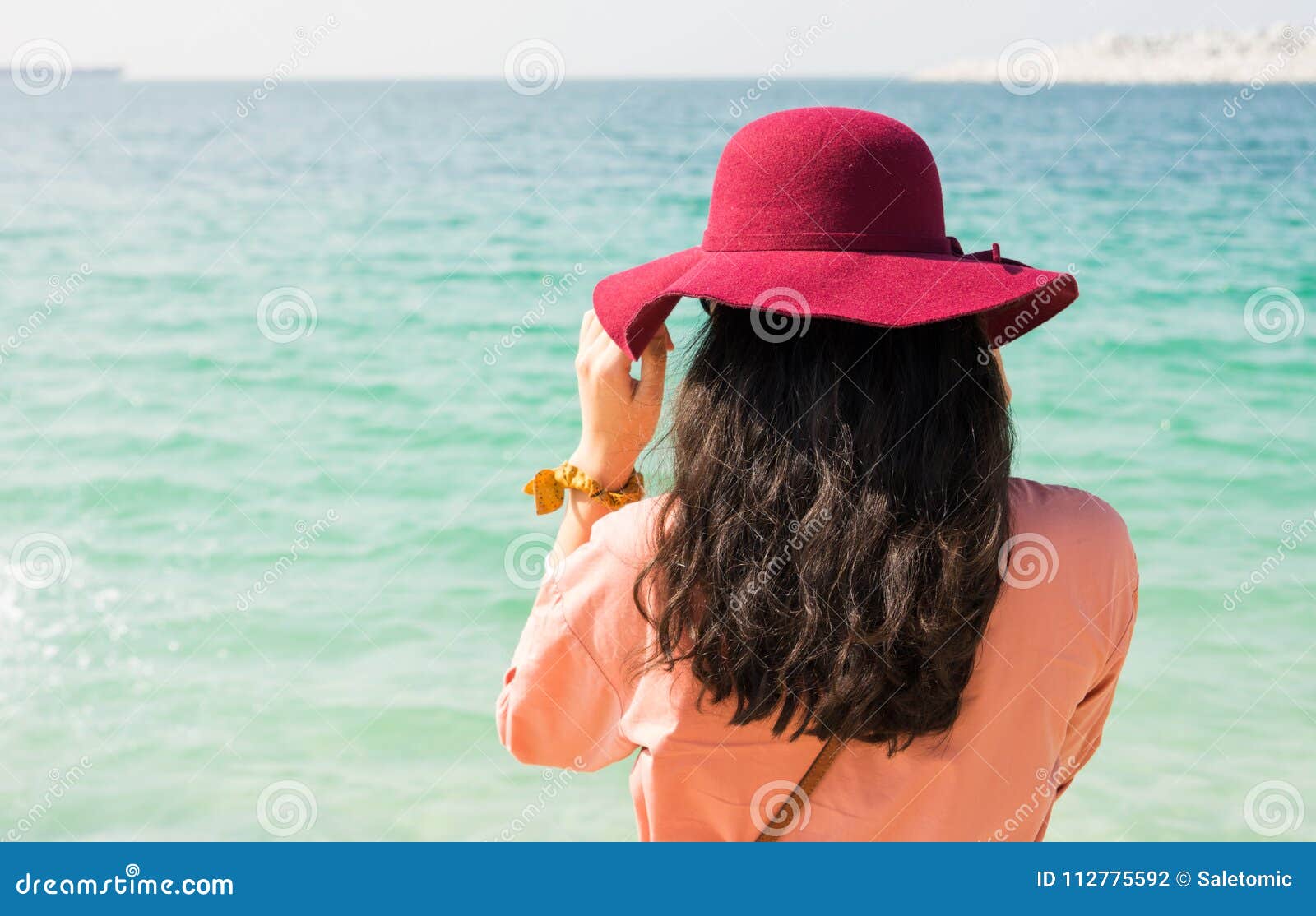 Girl Facing the Horizon Rear View Stock Photo - Image of skin, lonely ...