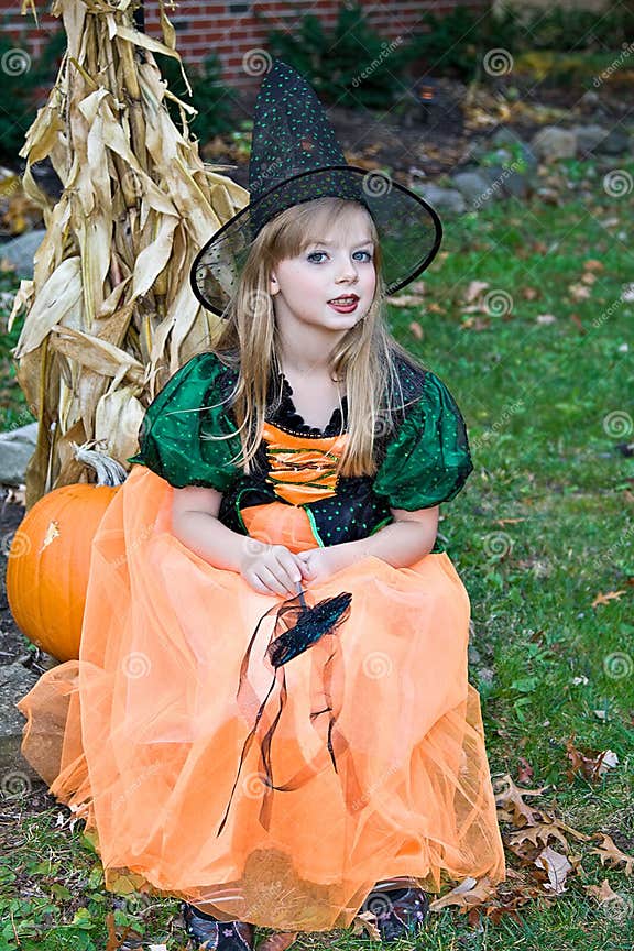 Girl Fall Witch stock image. Image of girl, pretty, good - 7039033