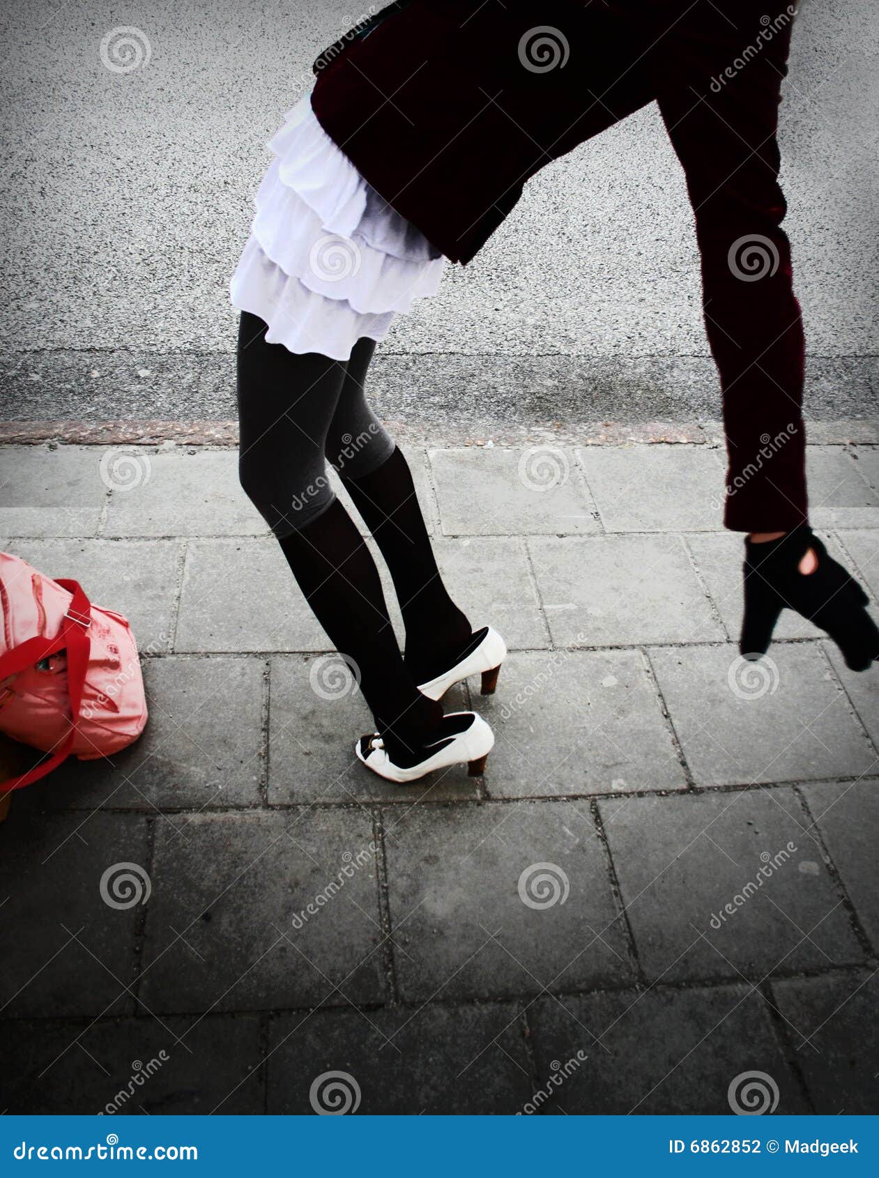 Girl falling backwards stock photo. Image of city, fashion - 6862852