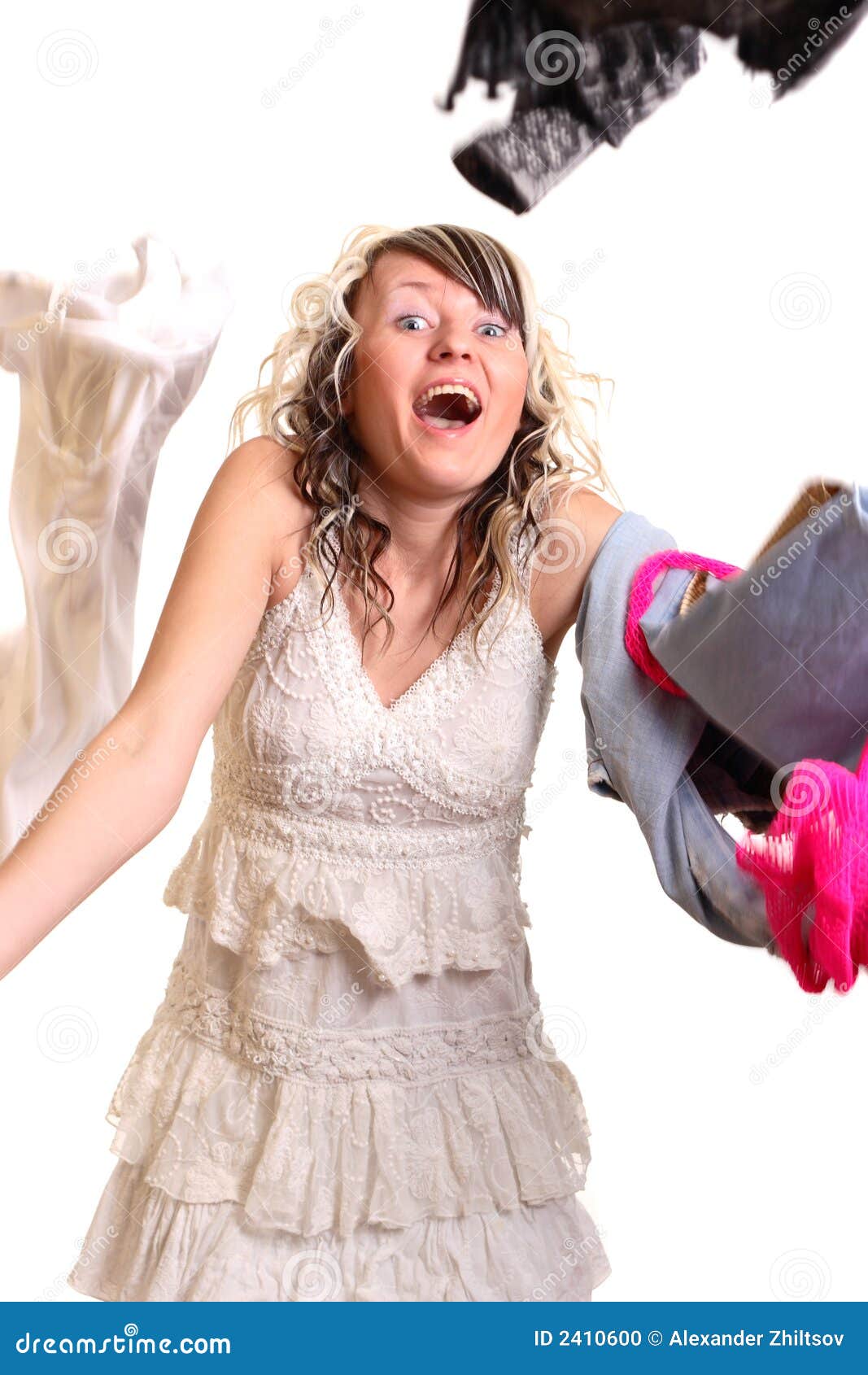 Girl and falling clothes stock photo. Image of good, ladies - 2410600