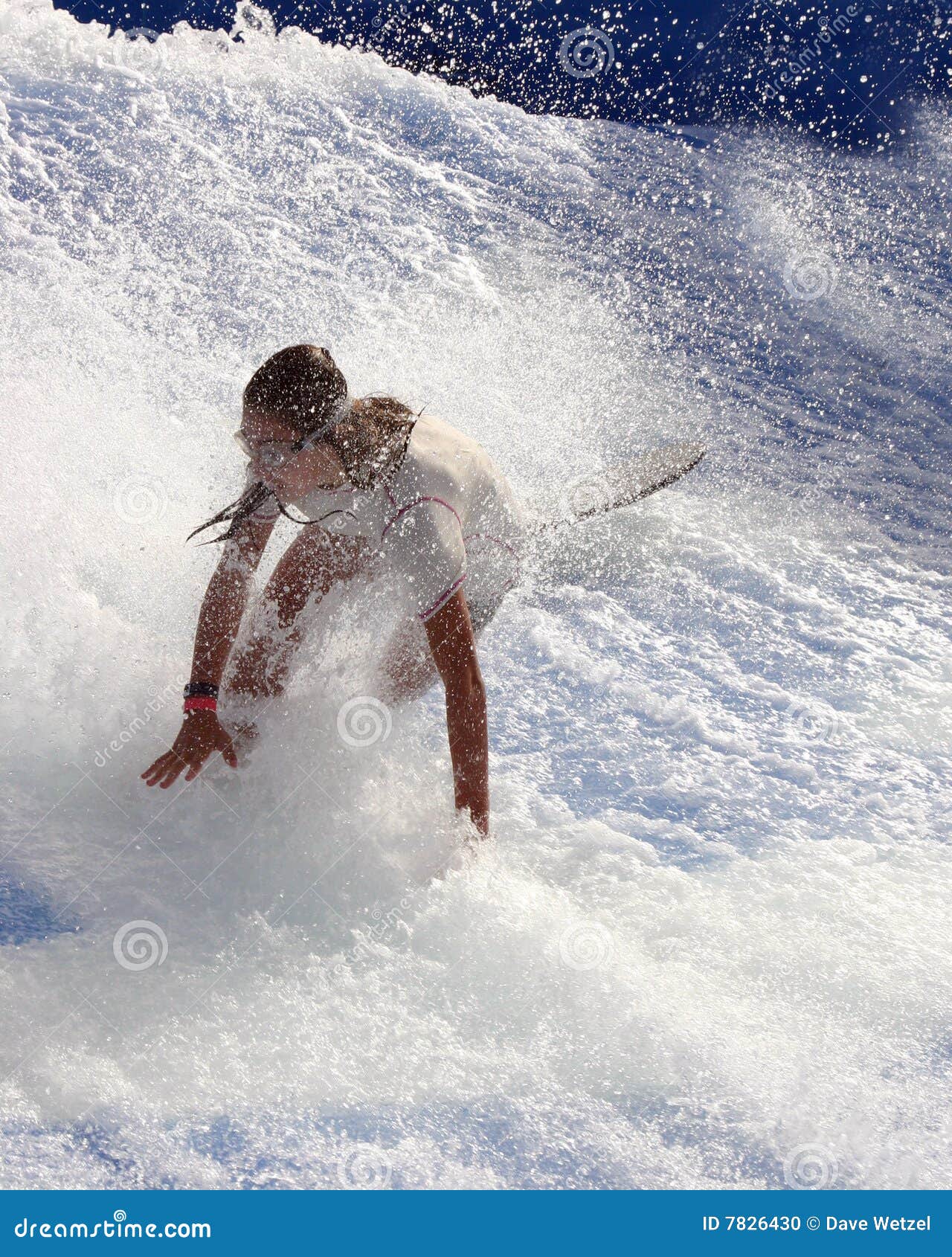Girl falling while surfing stock photo. Image of sport - 7826430