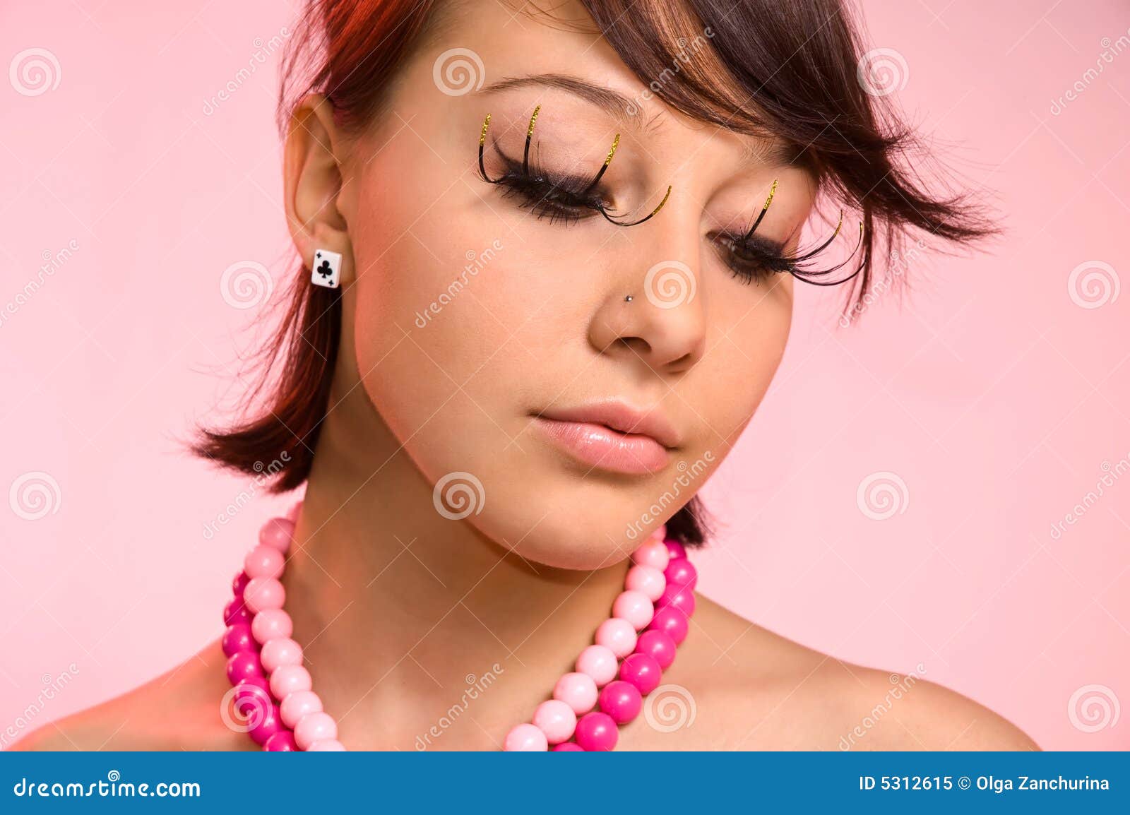 The Girl with False Eyelashes Stock Image - Image of attractive, fresh ...