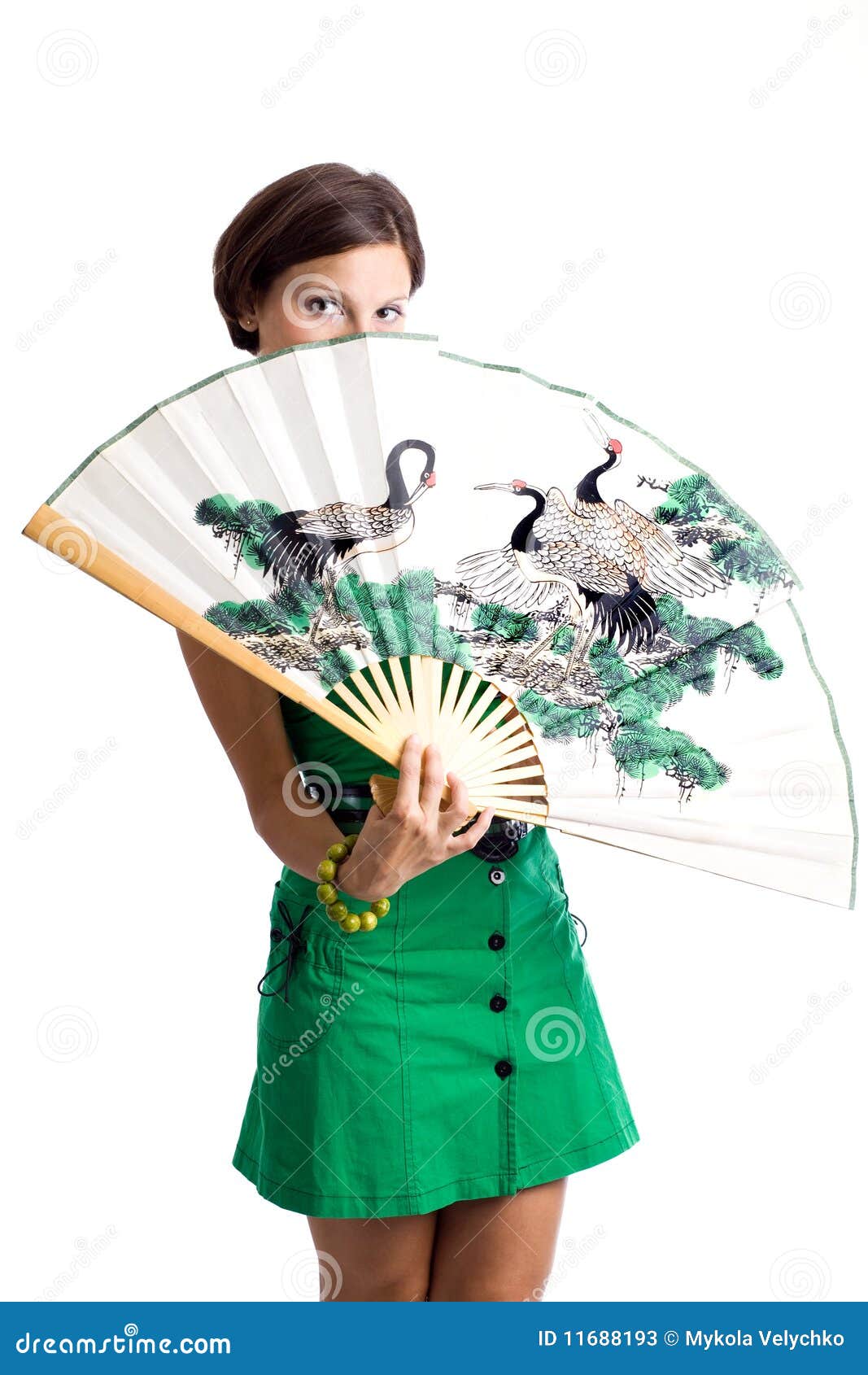 Girl with fan stock image. Image of fashion, mystery - 11688193