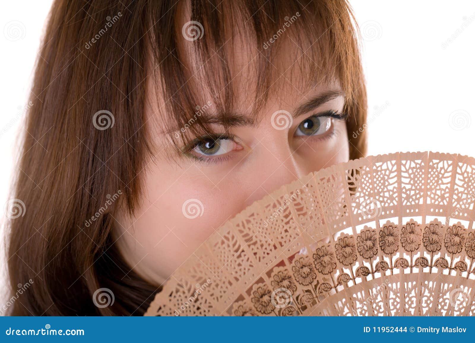 Girl with a fan stock photo. Image of model, white, person - 11952444