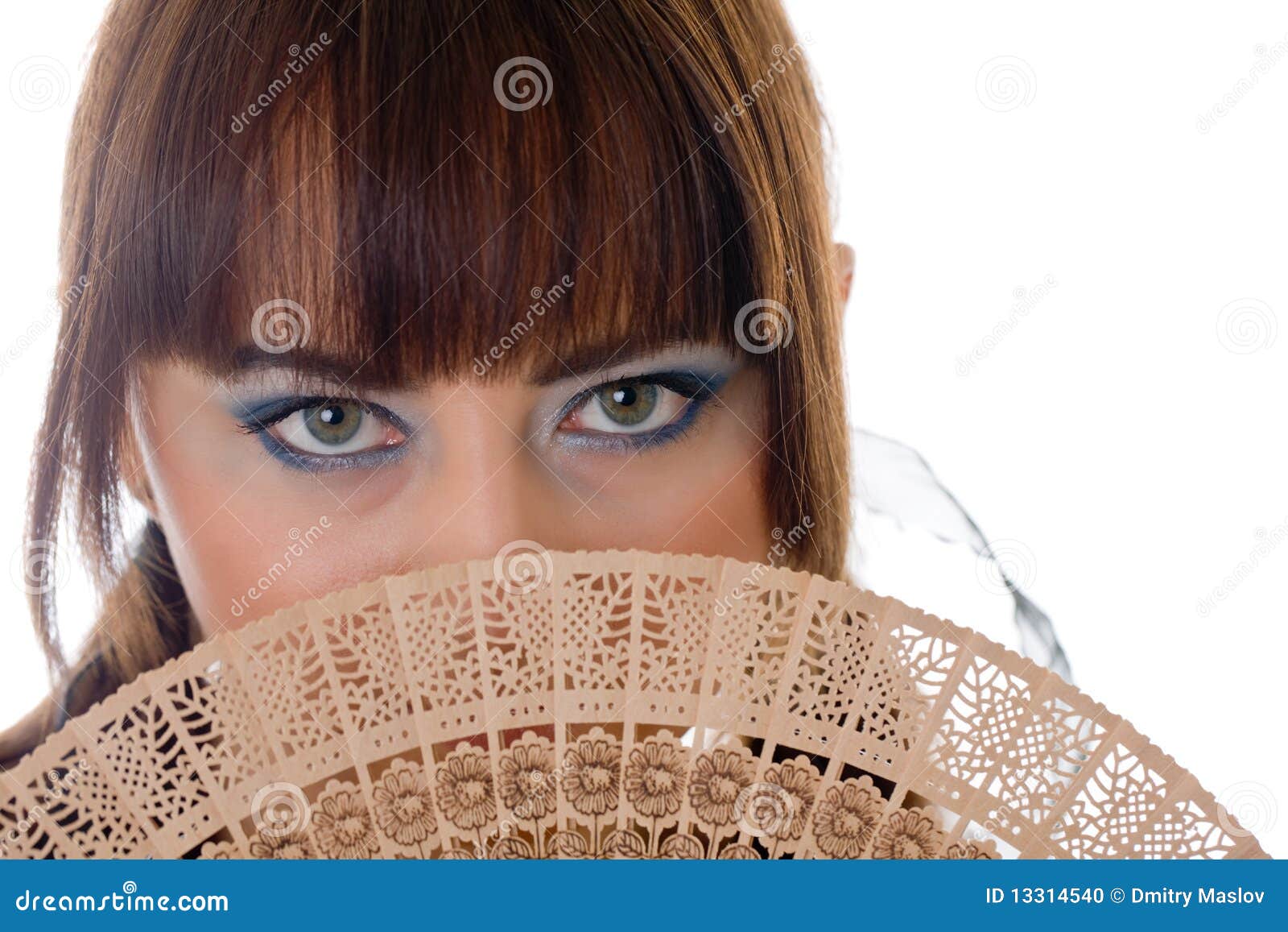 Girl with a fan stock photo. Image of beautiful, person - 13314540