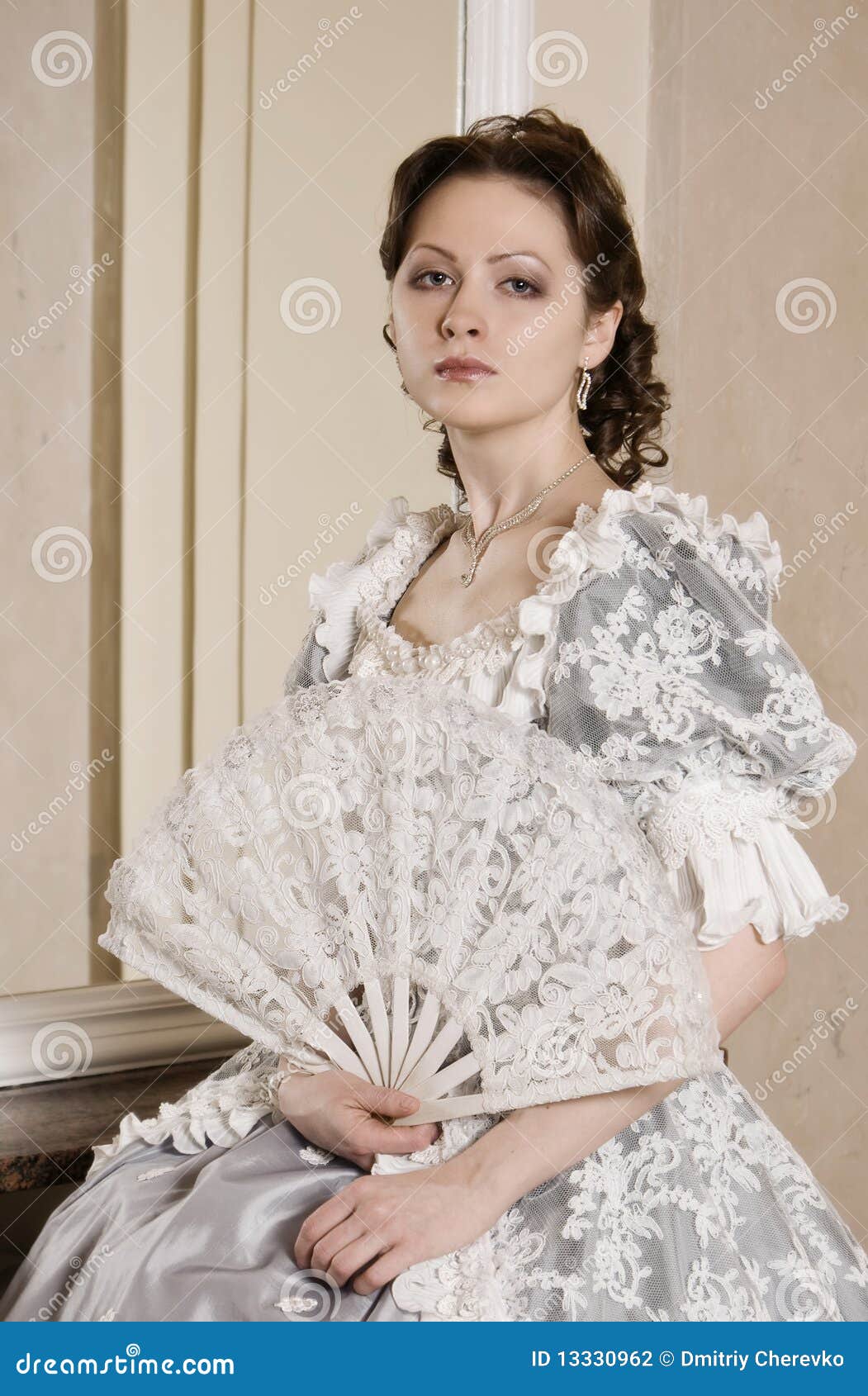 Girl with a fan stock photo. Image of attractive, evening - 13330962