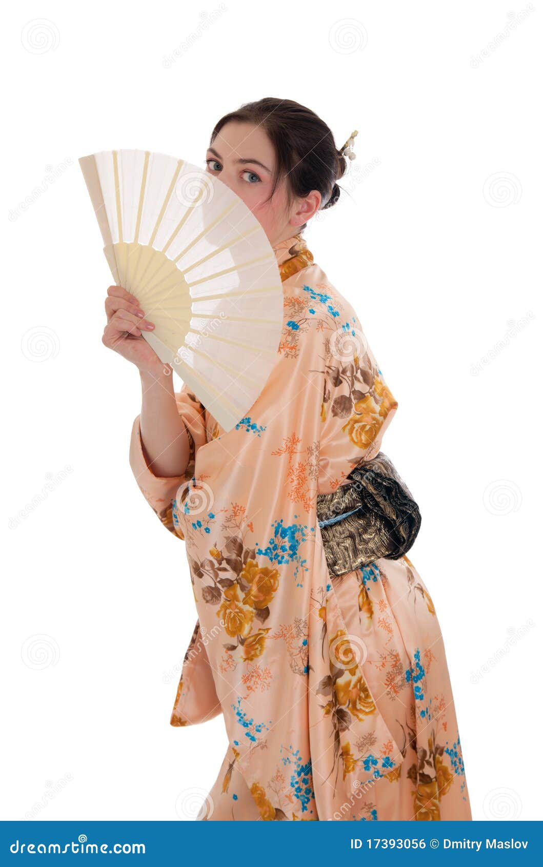 Girl with a fan stock photo. Image of traditional, adult - 17393056