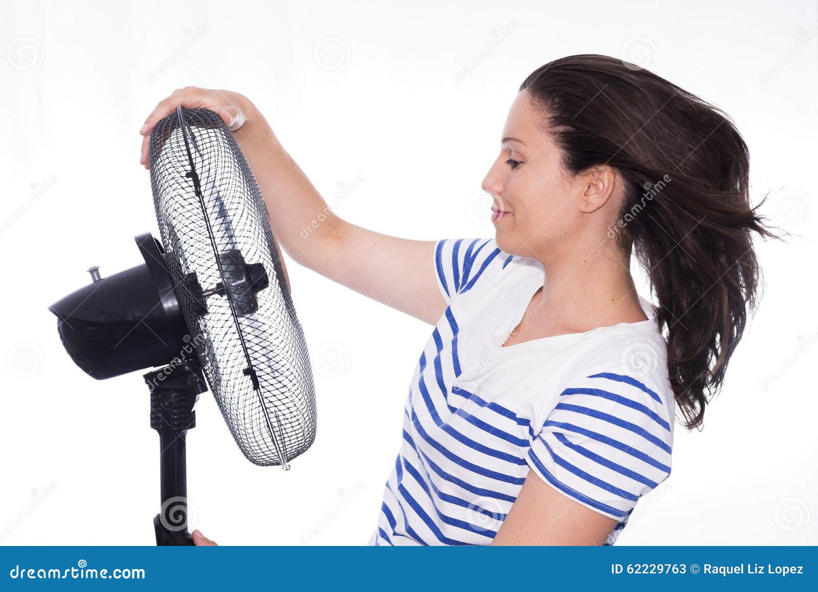 Girl and fan. stock image. Image of high, summer, woman - 62229763