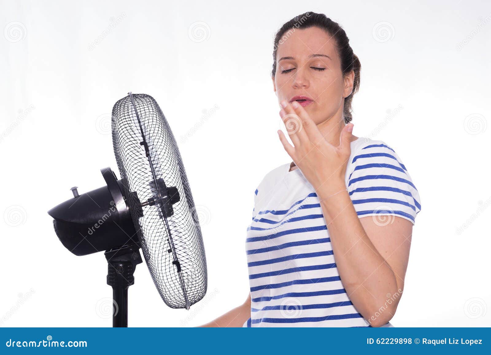Girl and fan. stock photo. Image of temperature, ventilation - 62229898