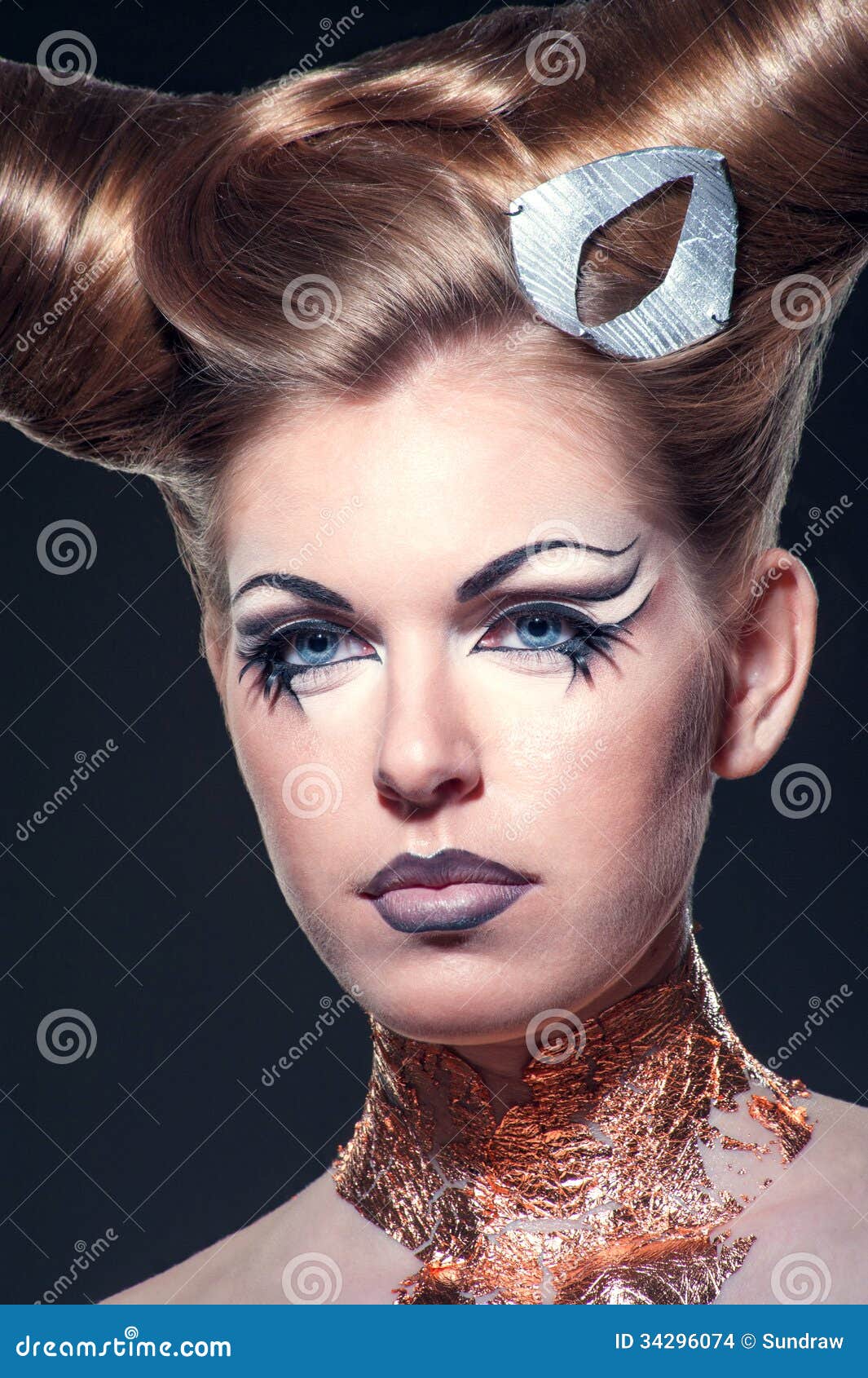 The girl with fancy makeup stock photo. Image of female - 34296074