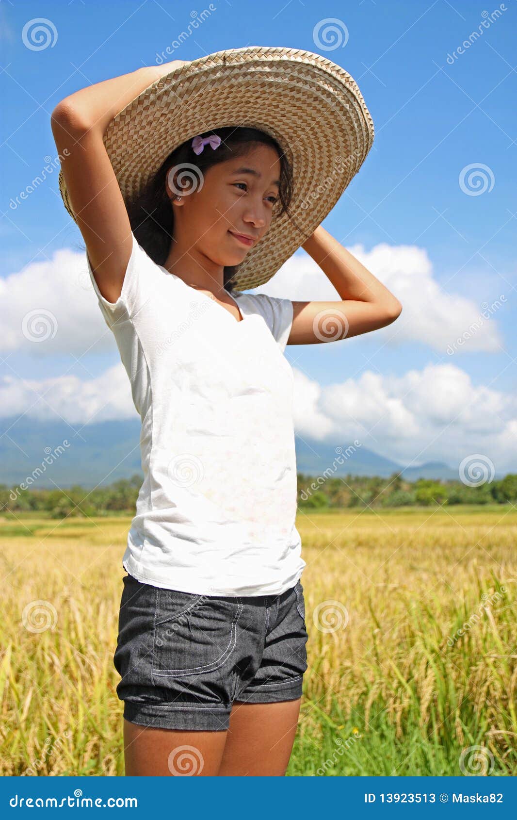 Girl on the farm stock image. Image of agriculture, asian - 13923513