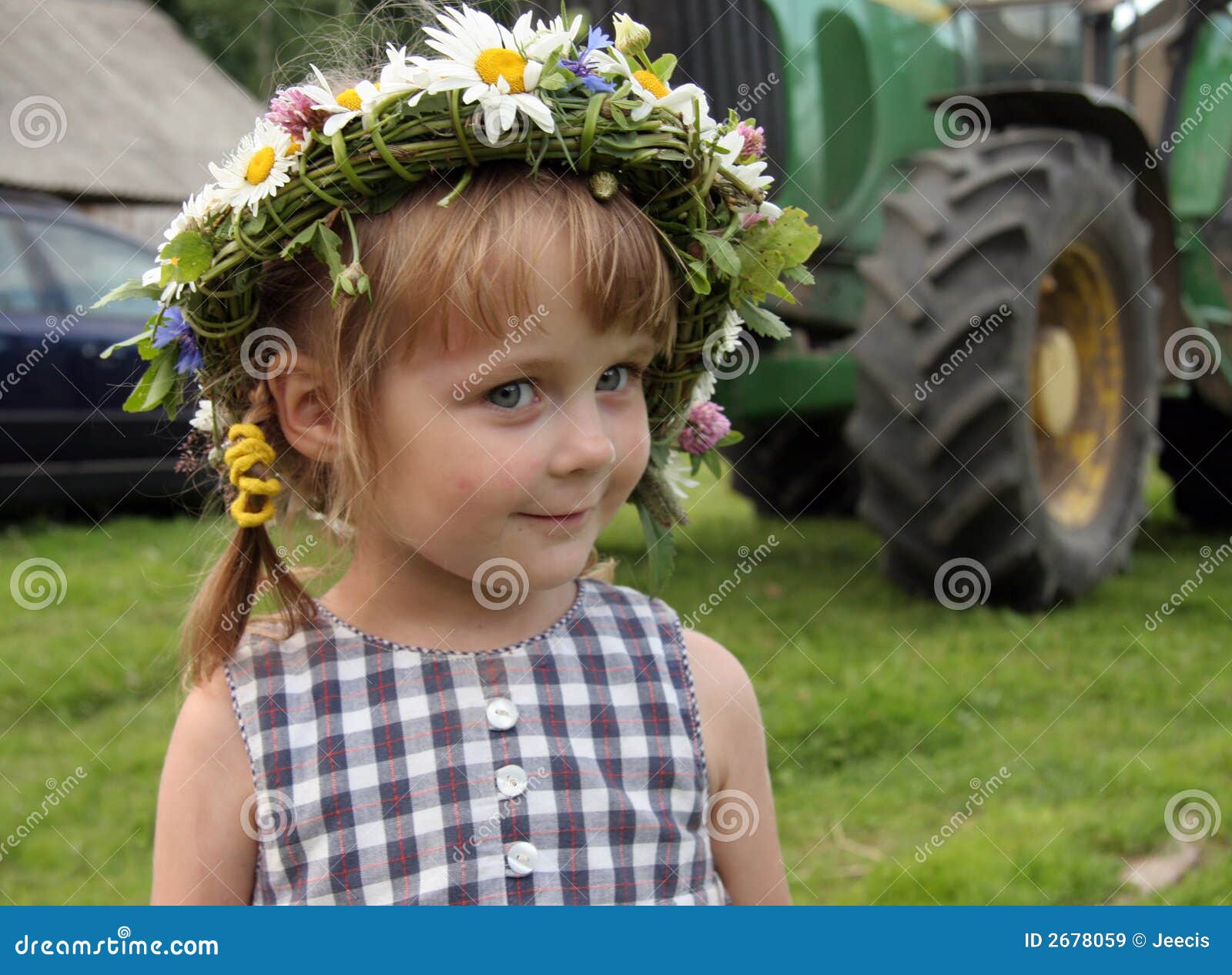 Girl in farm stock image. Image of green, pigtail, swob - 2678059