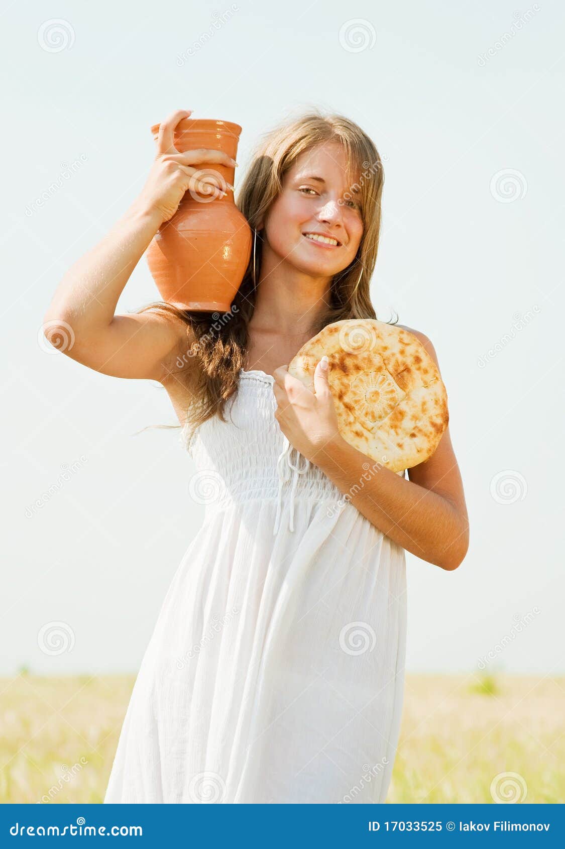 Girl with farm-style meal stock image. Image of nature - 17033525