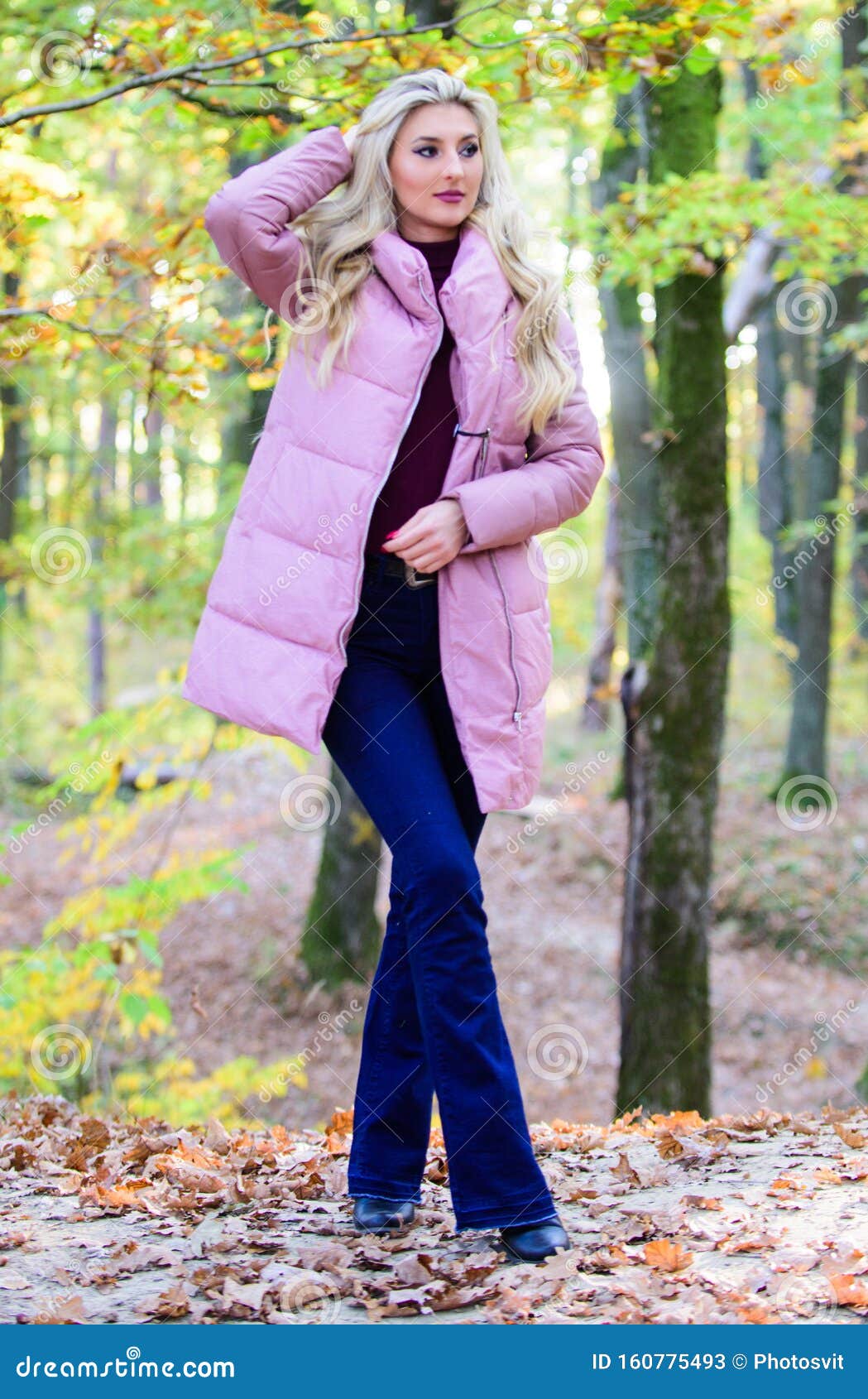 Girl Fashionable Blonde Walk In Autumn Forest Jackets Everyone Should