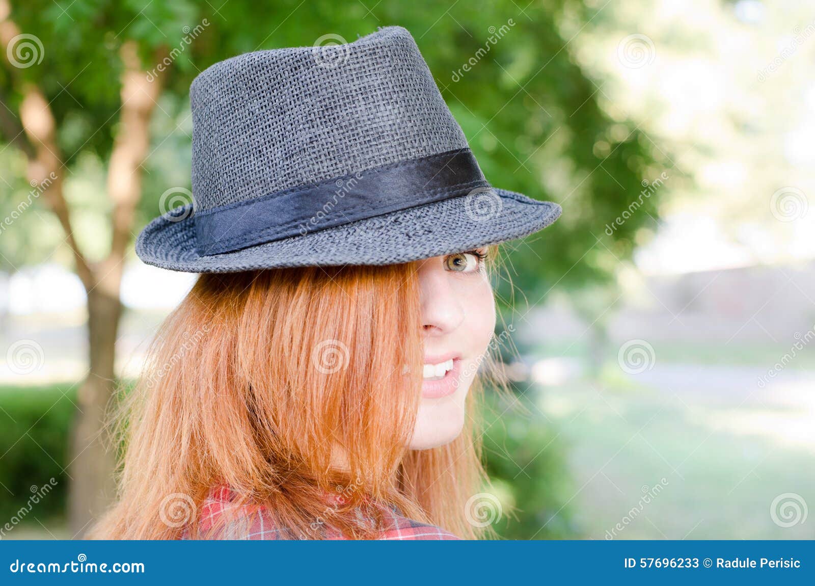 Girl with fedora hat stock image. Image of love, fedora - 57696233