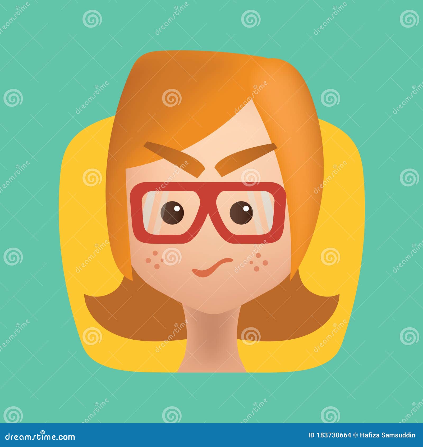 Girl Feeling Jealous. Vector Illustration Decorative Background Design ...