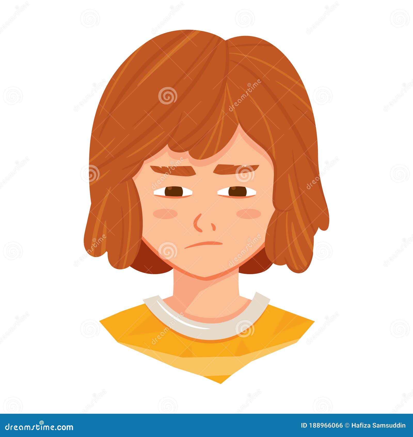 Girl Feeling Upset. Vector Illustration Decorative Design Stock Vector ...