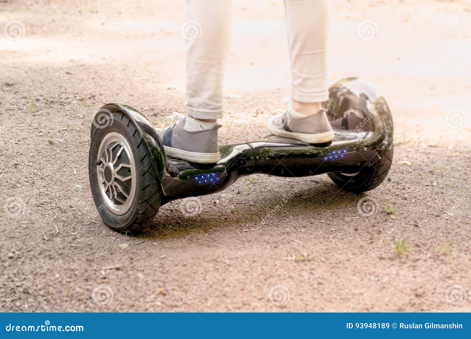Girl Feet on the Hover Board. Stock Image - Image of editorial, girl ...