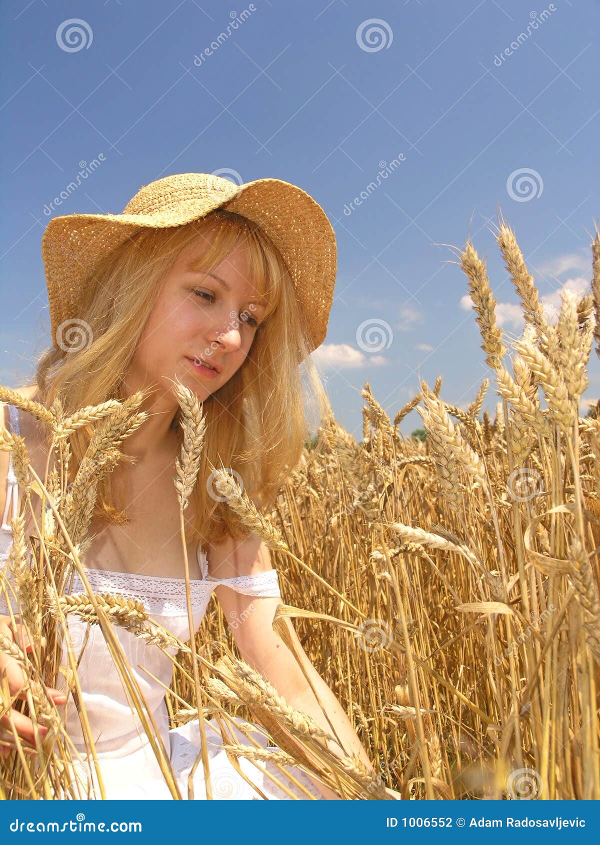 Girl in field stock photo. Image of mood, scene, farm - 1006552