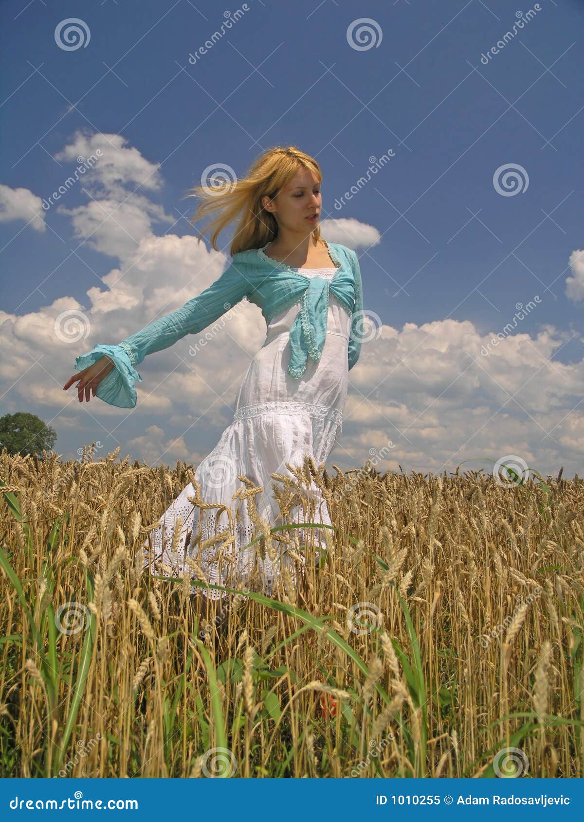 Girl in field stock image. Image of nature, organic, blond - 1010255