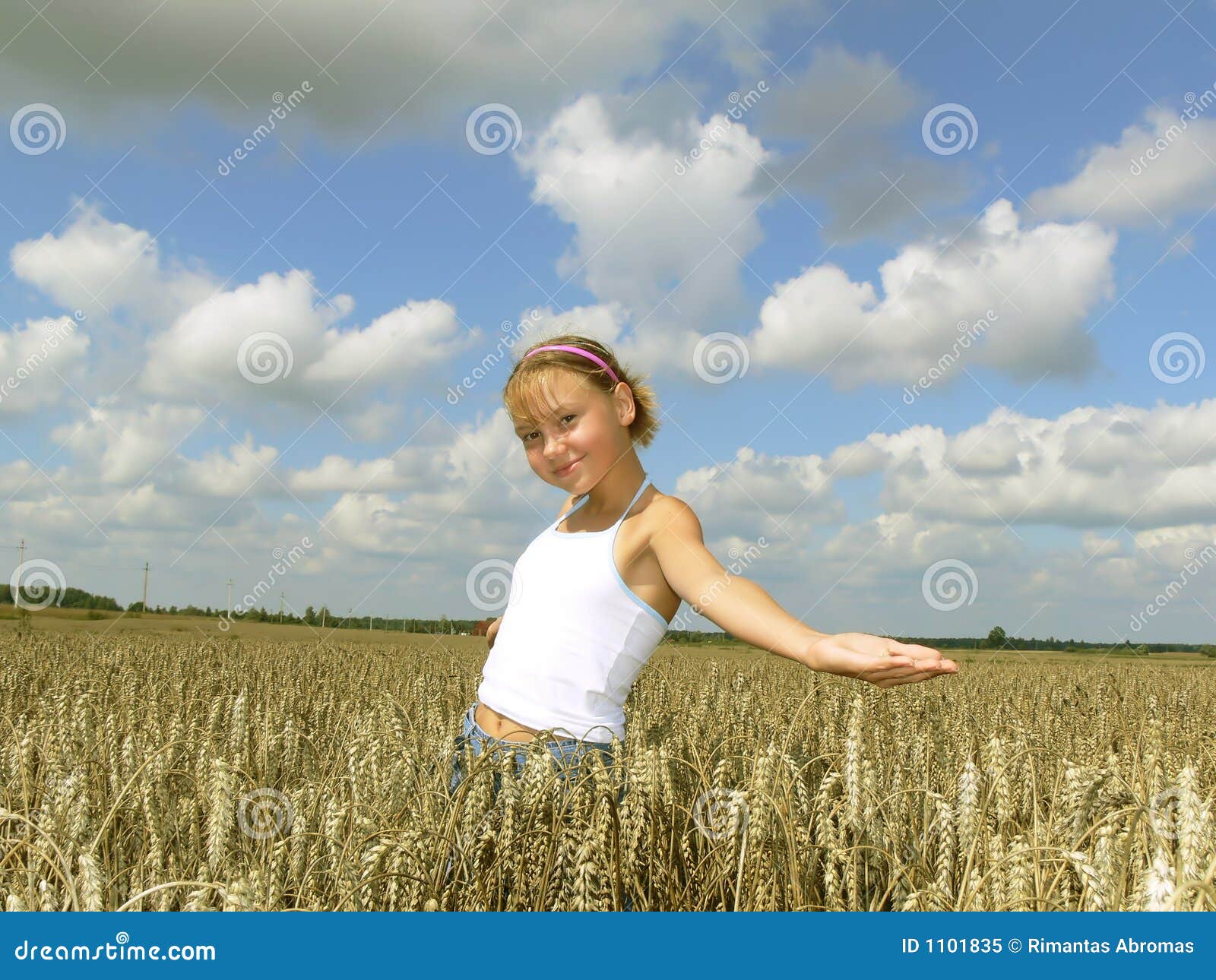 Girl in field 3 stock image. Image of nature, organic - 1101835