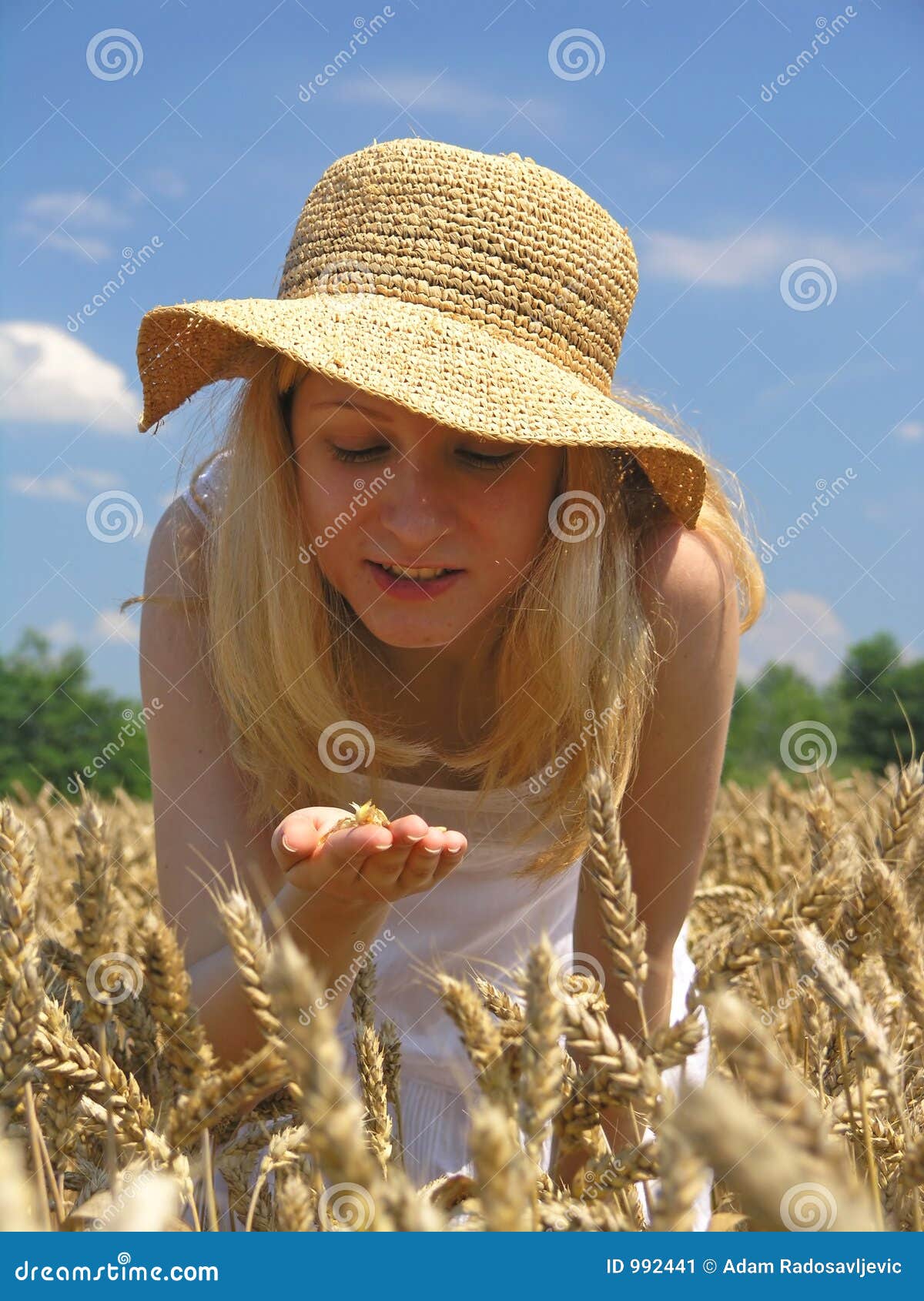 Girl in field stock image. Image of mood, girl, agricultureh - 992441