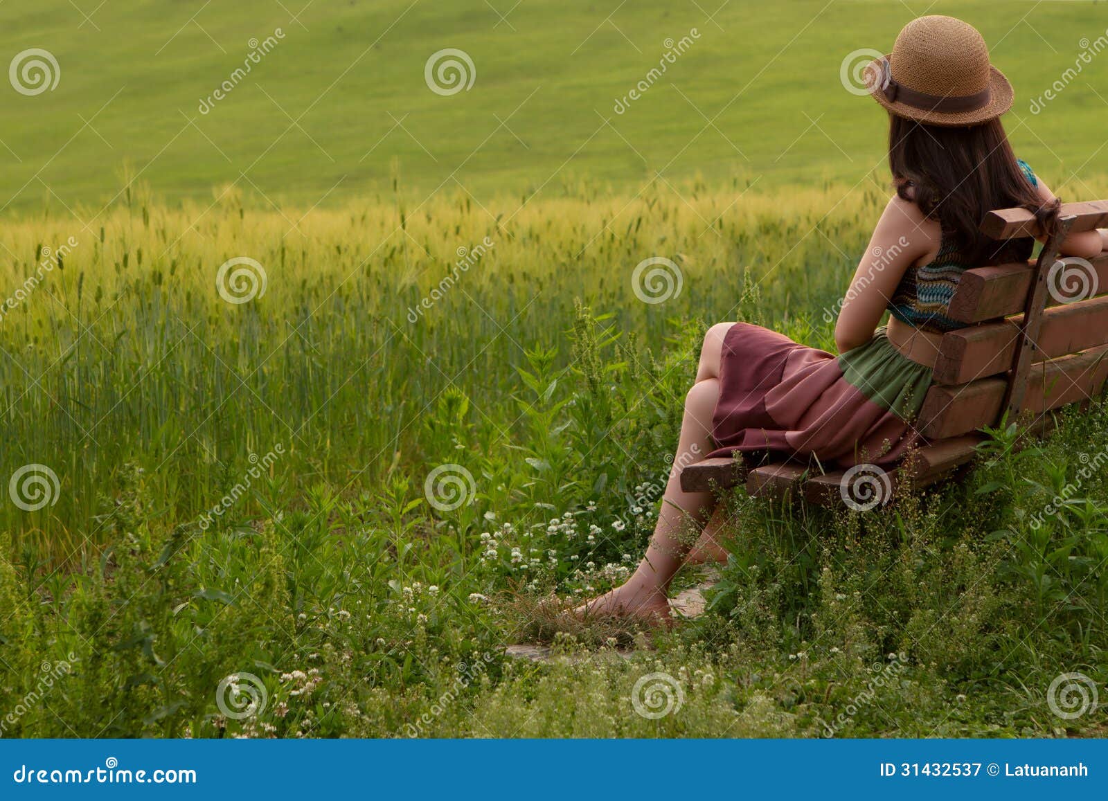 A girl on the field stock image. Image of beautiful, happy - 31432537