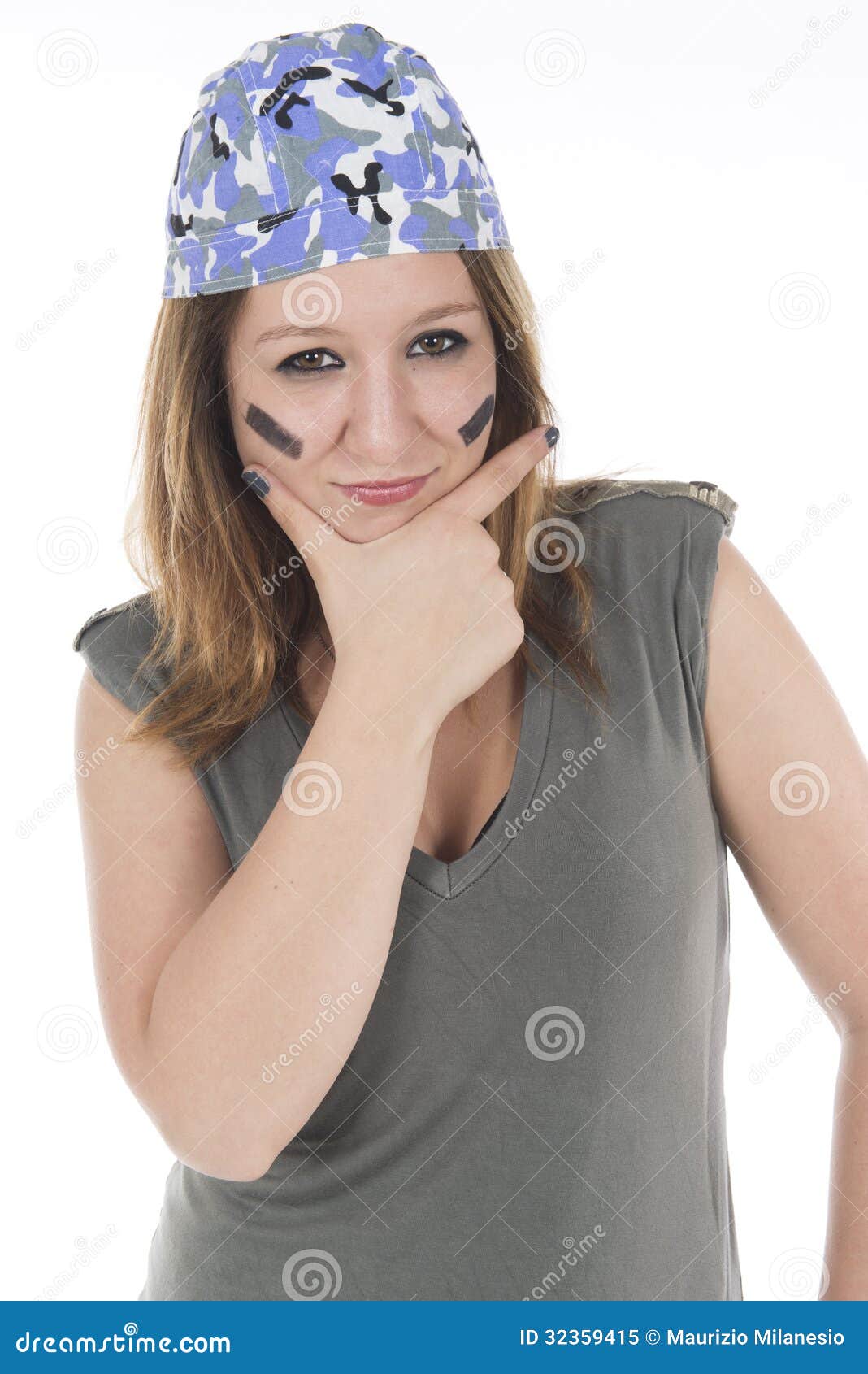 Girl in Fierce Combative Attitude Stock Image - Image of isolated ...