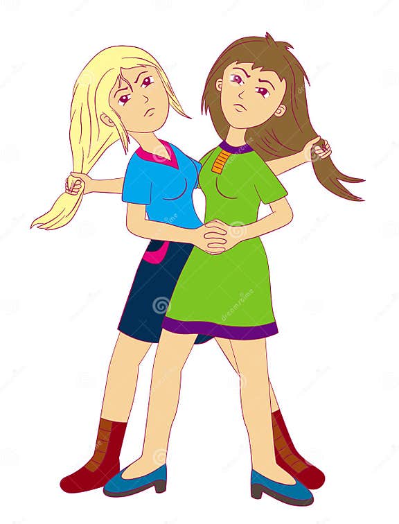 Girl fight stock illustration. Illustration of pretty - 28386980