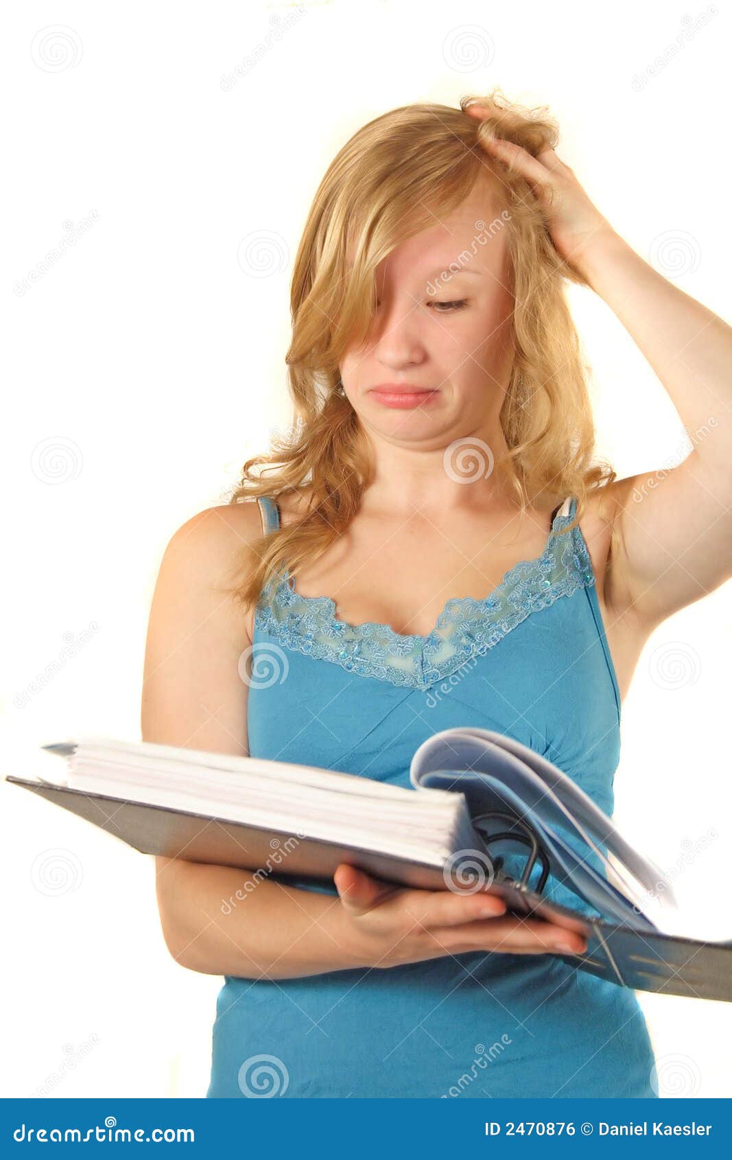 Girl and file stock photo. Image of casual, puzzling, baffled - 2470876
