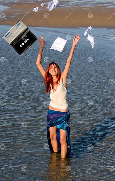 Girl finish work stock image. Image of girl, cartoon - 10675645