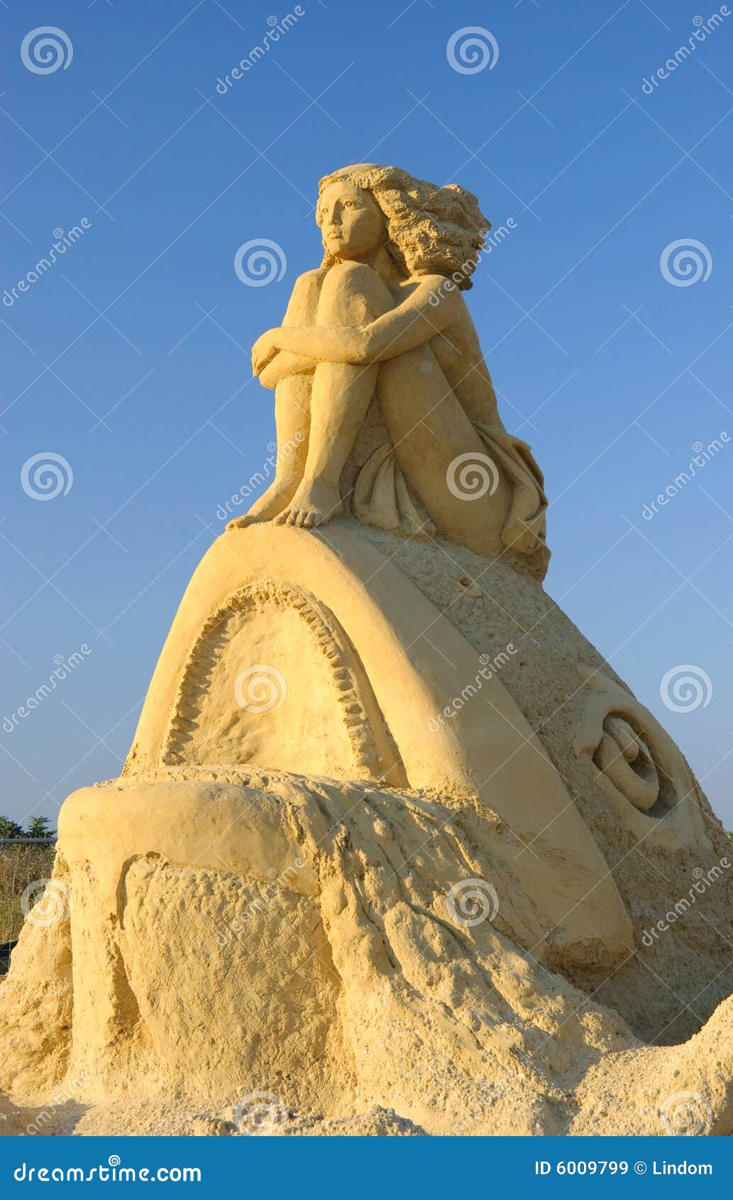 Girl on a fish stock image. Image of cost, abstract, europe - 6009799