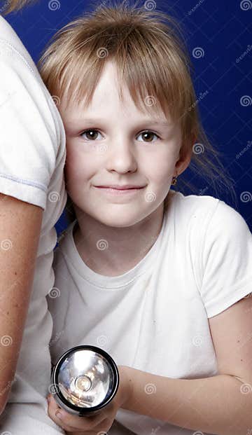 Girl with flash-light stock image. Image of female, beauty - 6242503