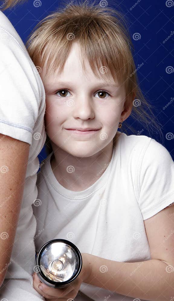 Girl with flash-light stock image. Image of female, beauty - 6242503