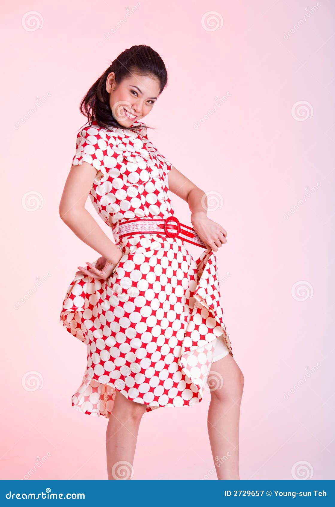 Girl Flipping Dress stock image. Image of cheerful, female - 2729657