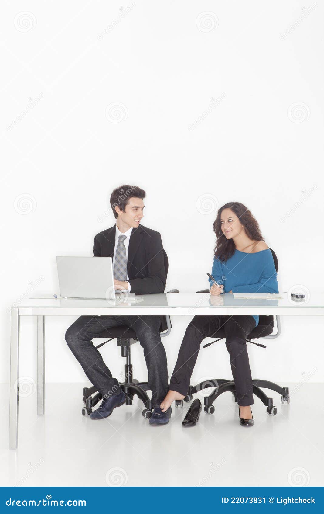 Girl flirting at work stock image. Image of place, jacket - 22073831