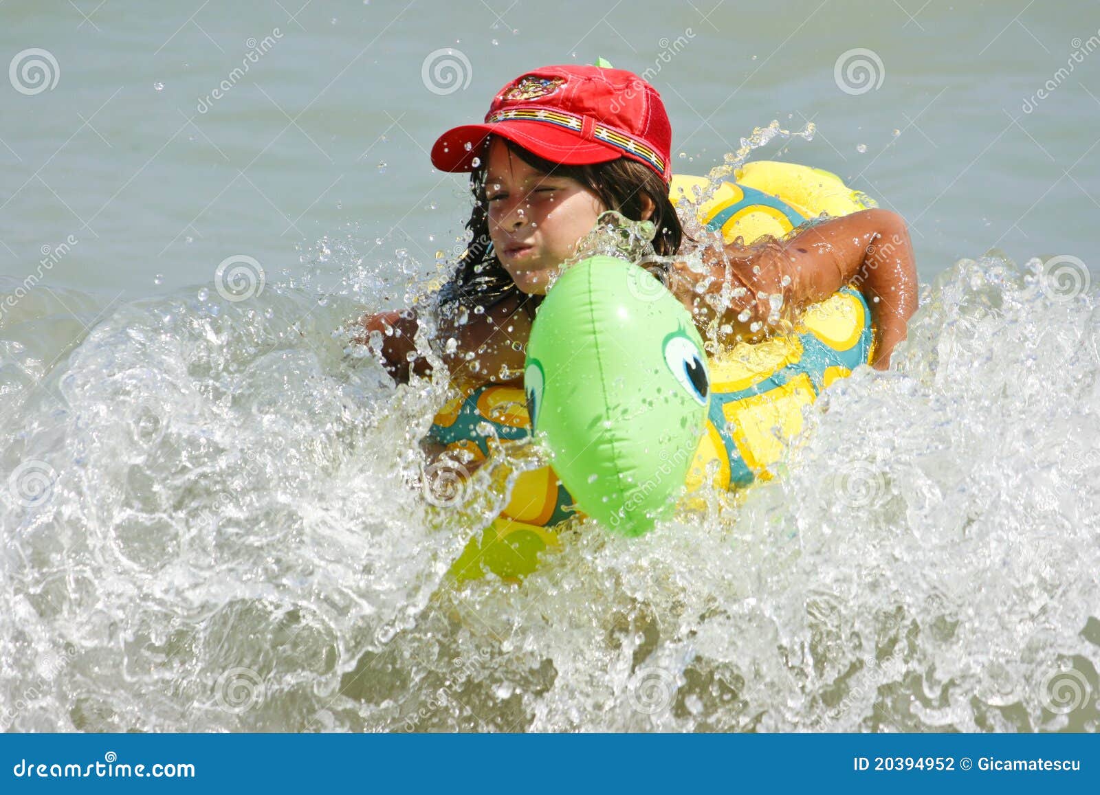 Girl with the float stock photo. Image of summer, joyful - 20394952